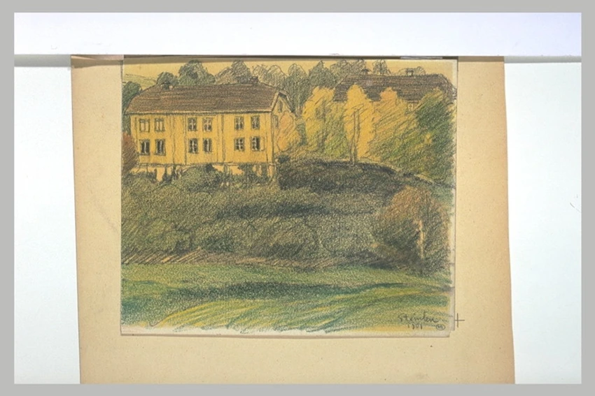 Paysage avec deux maisons dans les arbres - Théophile Alexandre Steinlen | Musée d'Orsay