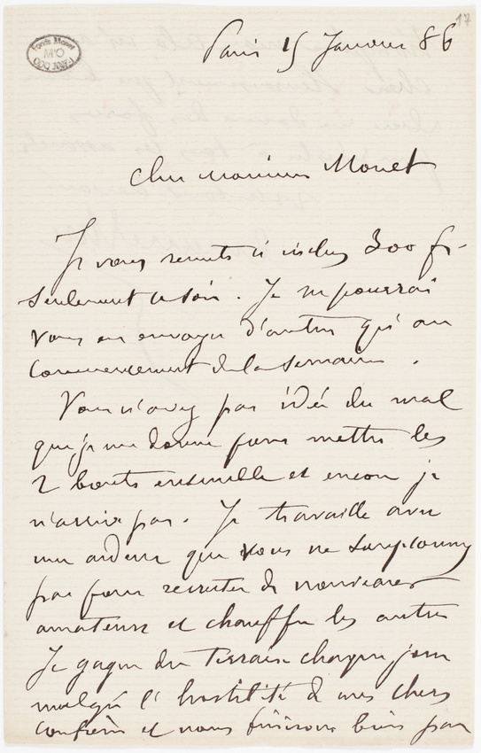 Lettre autographe signée de Paul Durand-Ruel à Claude Monet - Paul ...