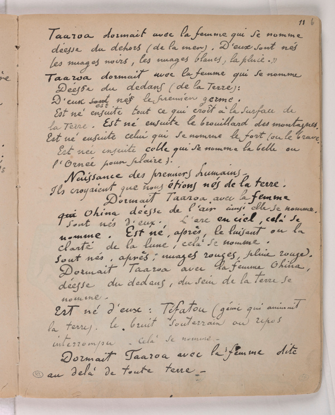 Texte manuscrit en langue française - Paul Gauguin | Musée d'Orsay