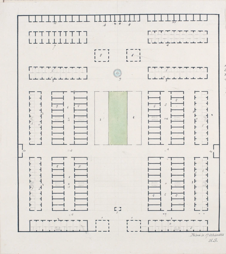 Relevé du plan d’un bâtiment rectangulaire - Edouard Villain | Musée d ...