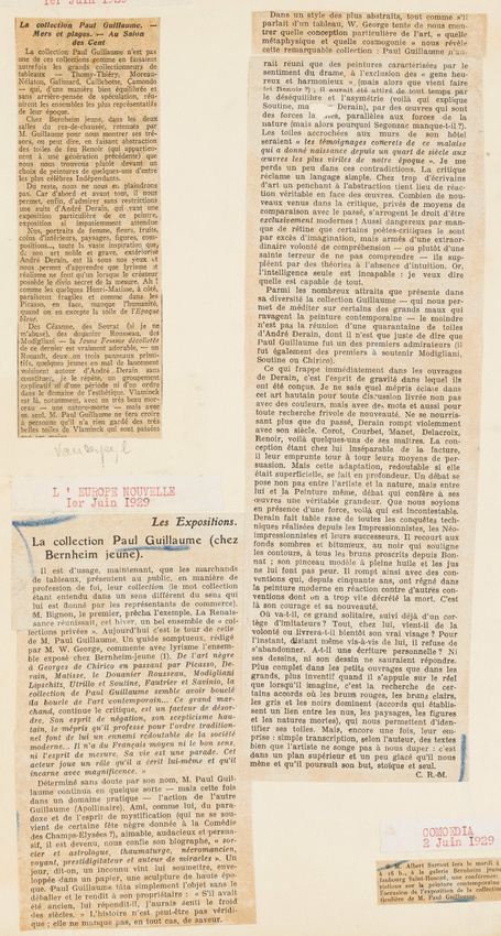 Les expositions : la collection Paul Guillaume (chez Bernheim jeune ...