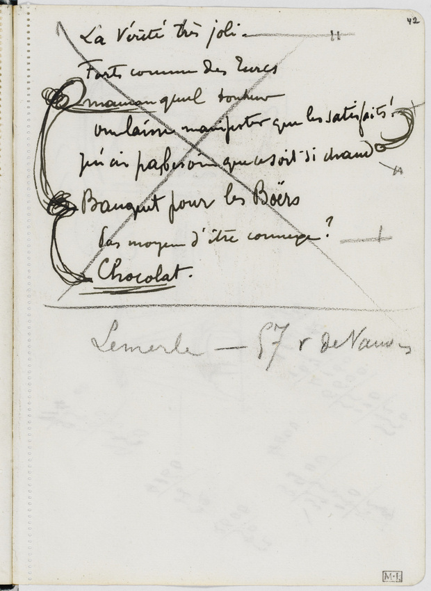 Annotations manuscrites - René Hermann-Paul | Musée d'Orsay