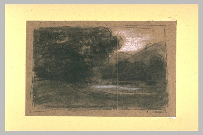 Paysage avec un étang encadré d'arbres - Jean-Jacques Henner | Musée d ...