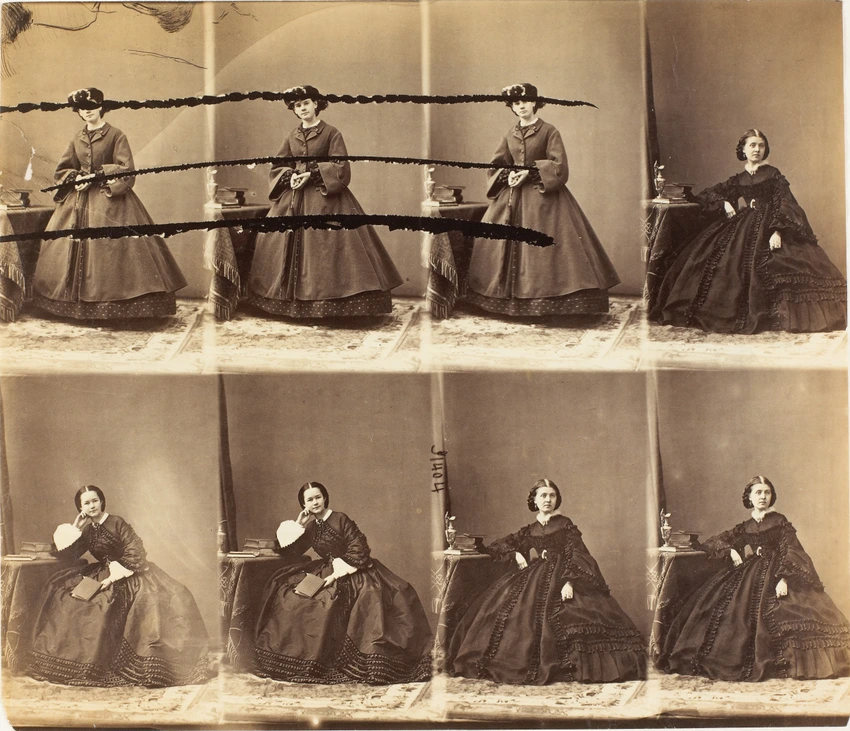 Miss Bloodgood en huit poses, trois invisibles, deux Miss, cinq une ...