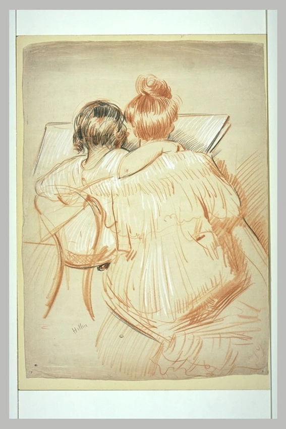 Paulette, assise sur une chaise, de dos - Paul Helleu | Musée d'Orsay