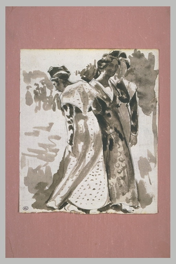 Groupe de trois Arlésiennes en costume - René Piot | Musée d'Orsay