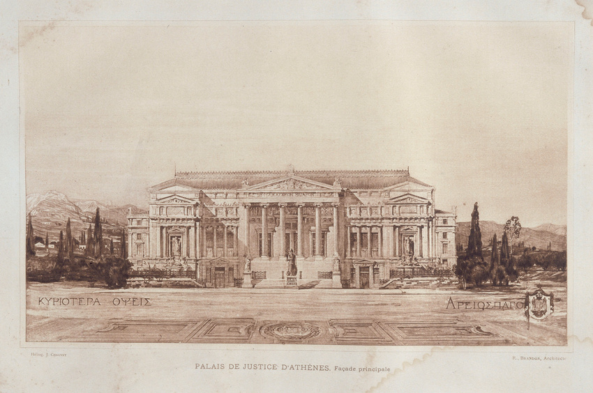 Palais de Justice d'Athènes, façade principale - Raoul Brandon | Musée ...