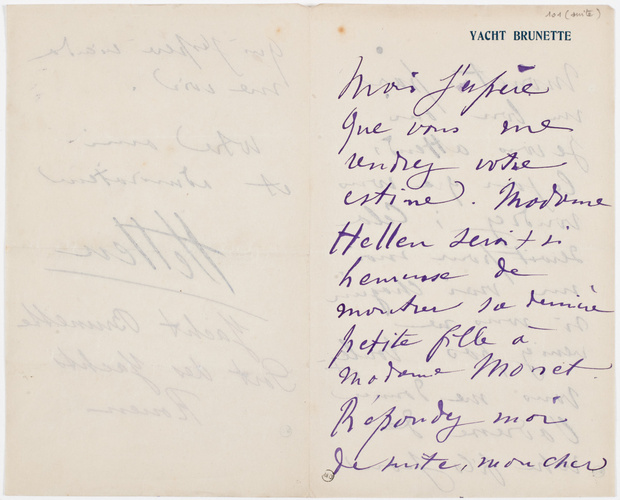 Lettre autographe signée de Paul Helleu à Claude Monet - Paul Helleu ...