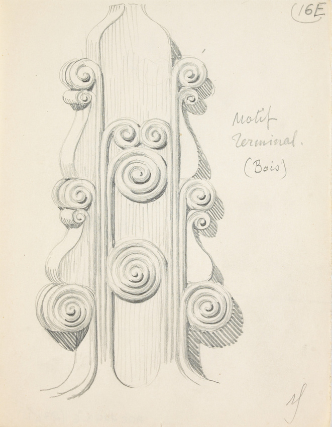 Motif terminal avec volutes - Eugène Grasset | Musée d'Orsay