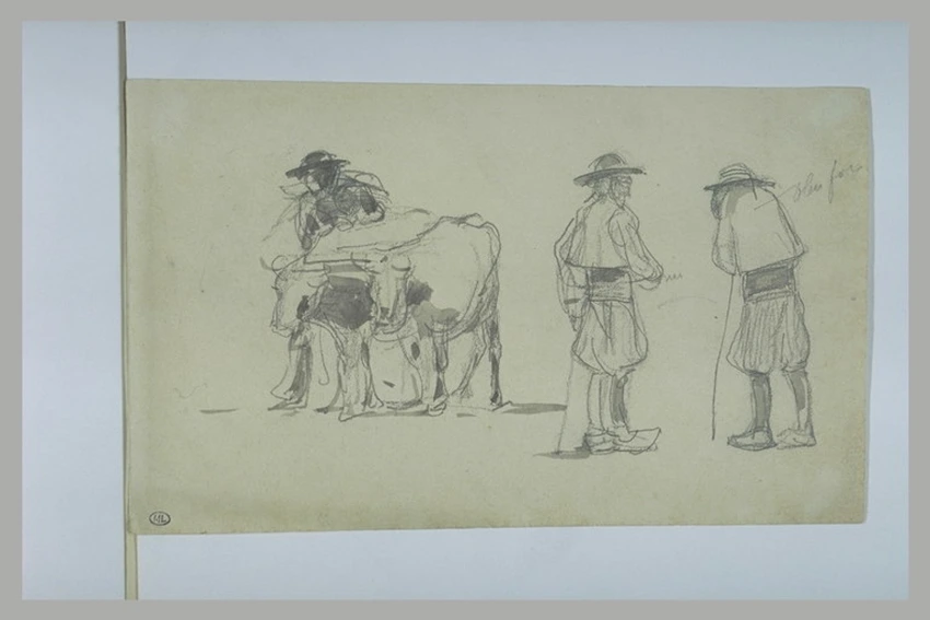 Etudes de paysans et de vaches - Eugène Boudin | Musée d'Orsay
