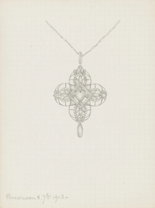 Pendentif quadrilobe au coeur en son centre - Enguerrand du Suau de la ...