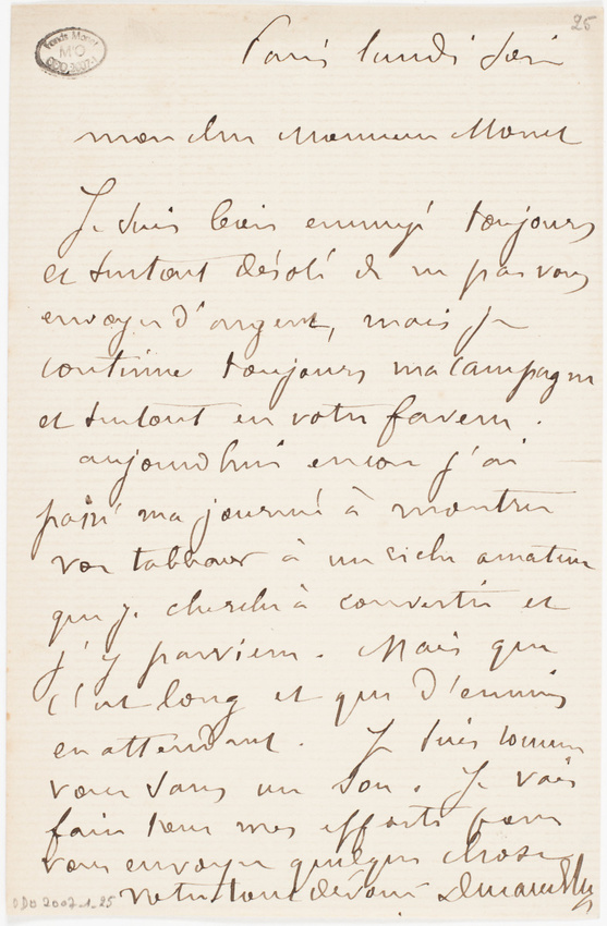 Lettre autographe signée de Paul Durand-Ruel à Claude Monet - Paul ...