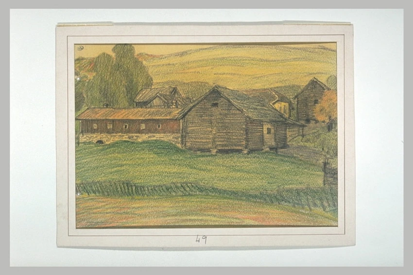 Paysage avec plusieurs chalets - Théophile Alexandre Steinlen | Musée d'Orsay