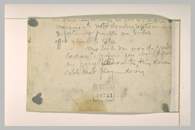 Annotations manuscrites - Eugène Boudin | Musée d'Orsay