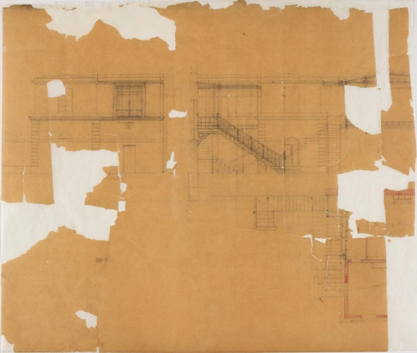 Propriété du Général Putz à Fontainebleau, élévation de la façade ...