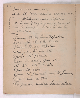 Texte manuscrit en langue tahitienne et française - Paul Gauguin ...