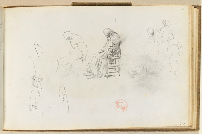 Croquis de personnages assis - Mariano Fortuny y Marsal | Musée d'Orsay