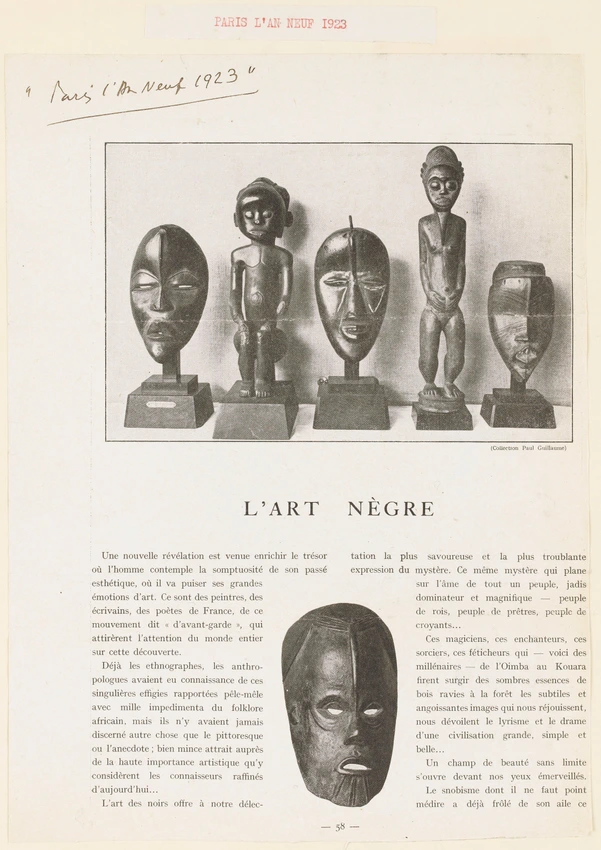 L' Art Nègre - Paul Guillaume | Musée de l'Orangerie