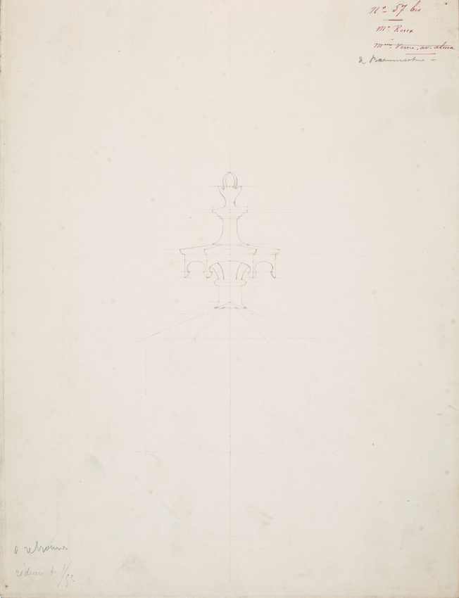 Hôtel de Mme Verne, par Mr Roux, avenue de l'Alma. Croquis d'épi de ...