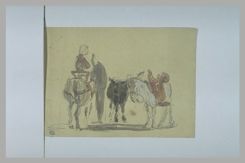 Anes portant des fardeaux - Eugène Boudin | Musée d'Orsay