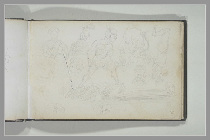 Feuille d'études de personnages, avec un homme torse nu - Paul Cézanne ...