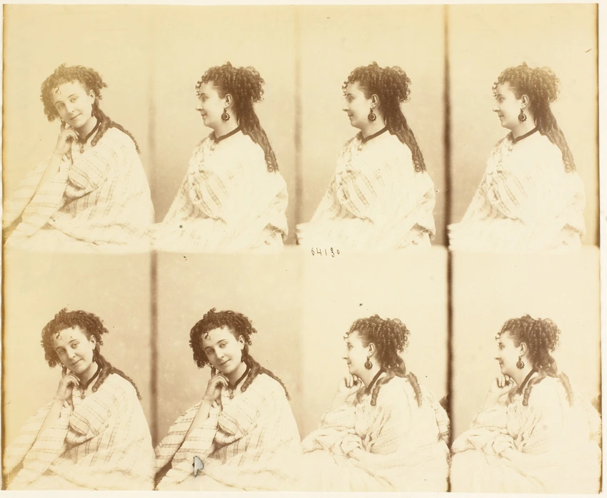 Mlle Christiane Leroy assise, en huit poses - André Adolphe Eugène ...