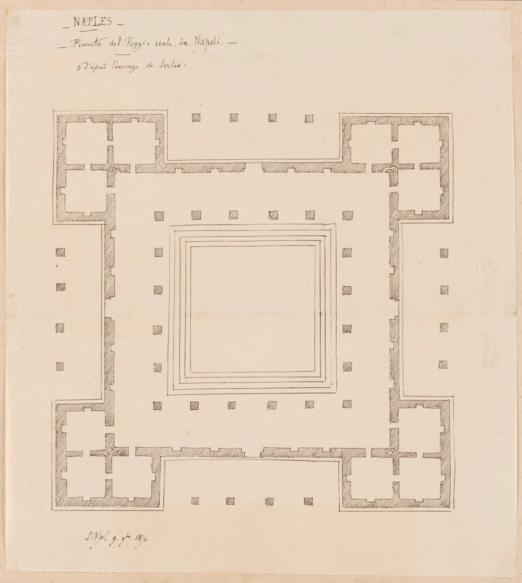 Plan de la prison Poggioreale, Naples, d’après Serlio - Edouard Villain ...