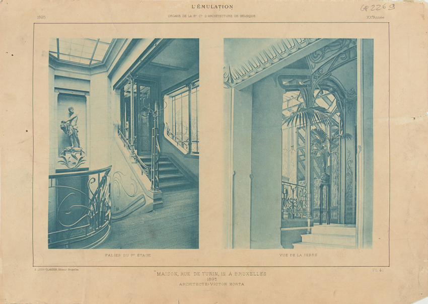 Maison 12 rue de Turin à Bruxelles de l'architecte Victor Horta, palier ...