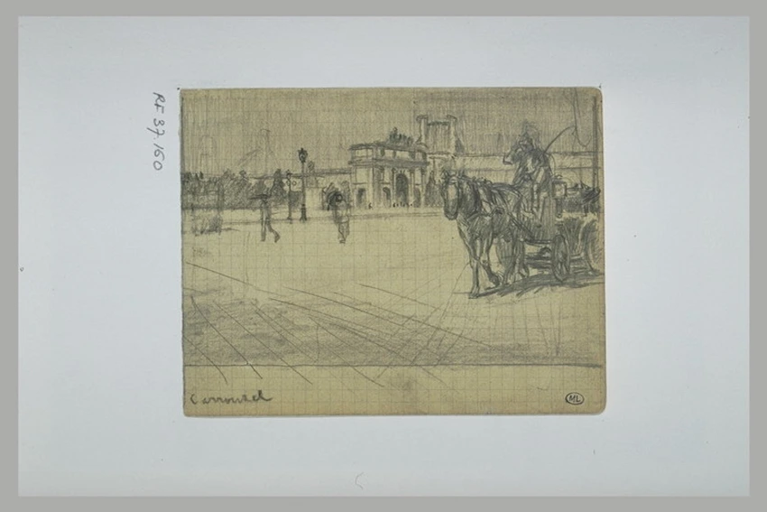 Un fiacre, place du Carrousel - Adolphe Gumery | Musée d'Orsay