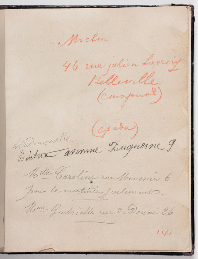 Notations manuscrites relatives aux modèles de Repine, en français et ...