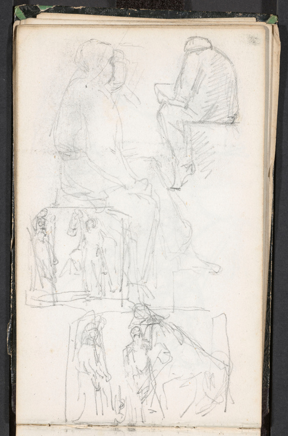 Deux personnages assis, et deux études de scènes - Henri Chapu | Musée ...