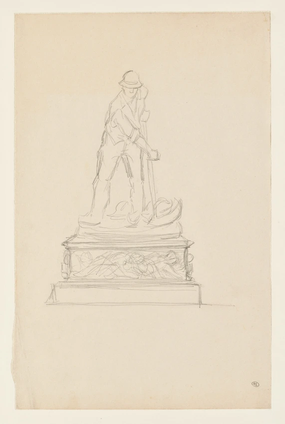Etude pour un monument avec la statue d'un faucheur - Paul Richer ...