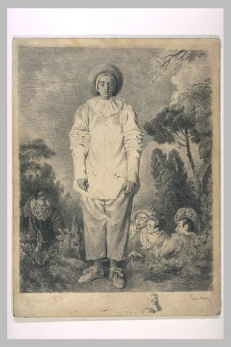 Le grand Gilles ; croquis d'une tête de femme - Pierre Vidal | Musée d'Orsay