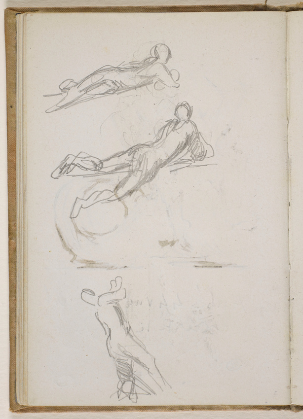 Trois croquis d'une figure allongée - Henri Chapu | Musée d'Orsay