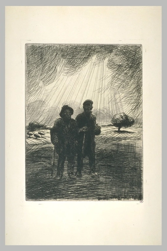Deux cheminots dans un paysage - Théophile Alexandre Steinlen | Musée d'Orsay