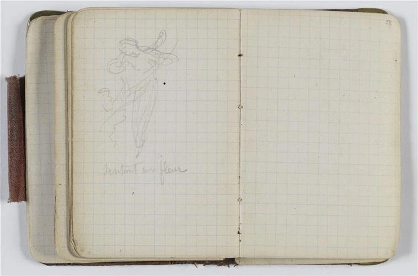 Etude avec figure ; annotation manuscrite : sentant une fleur - William ...