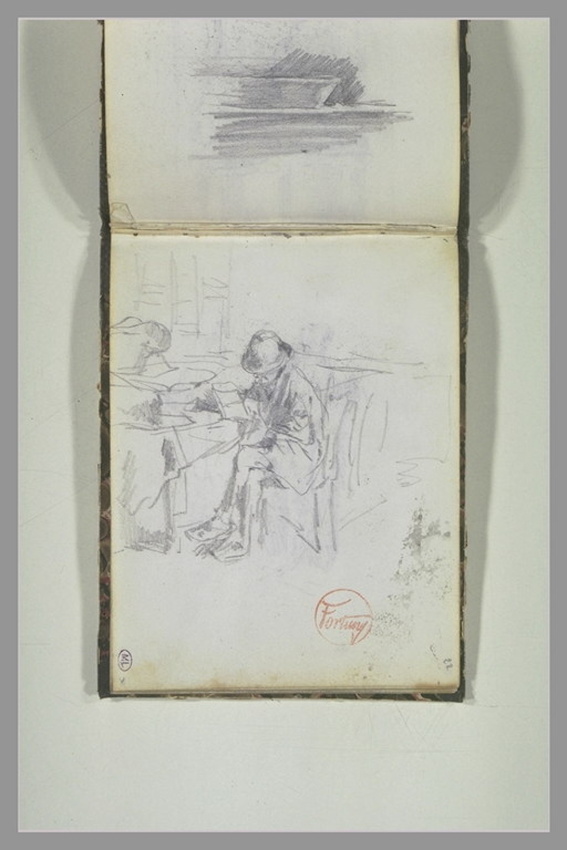 Croquis de personnage assis - Mariano Fortuny y Marsal | Musée d'Orsay