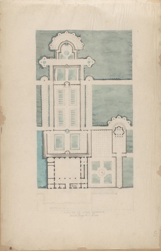 Plan de la Villa Barberini à Rome - Louis Boitte | Musée d'Orsay