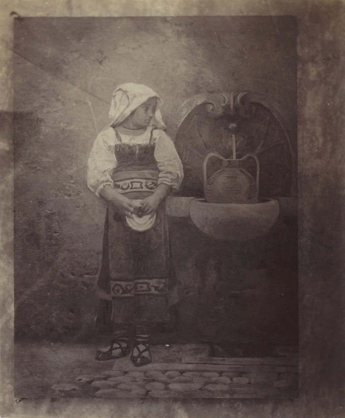 Peinture d'Edmond Lebel (1834-1908) représentant une jeune italienne ...