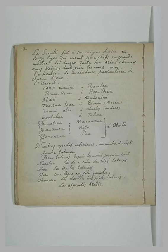 Texte manuscrit en langue française et tahitienne - Paul Gauguin ...