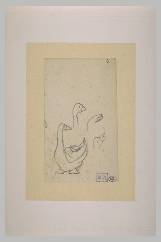 Croquis d'oie, et trois études de la tête d'oie - Paul Gauguin | Musée ...