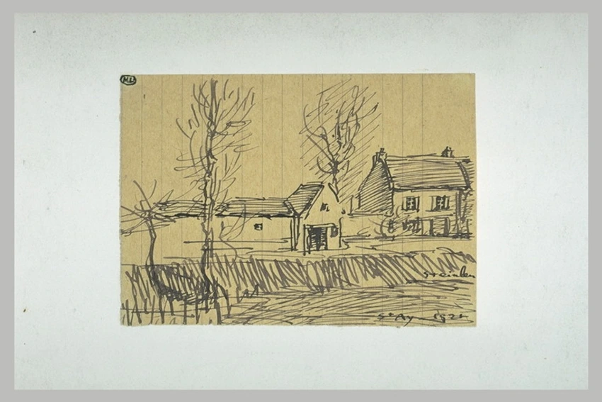 Paysage : arbres et maisons - Théophile Alexandre Steinlen | Musée d'Orsay