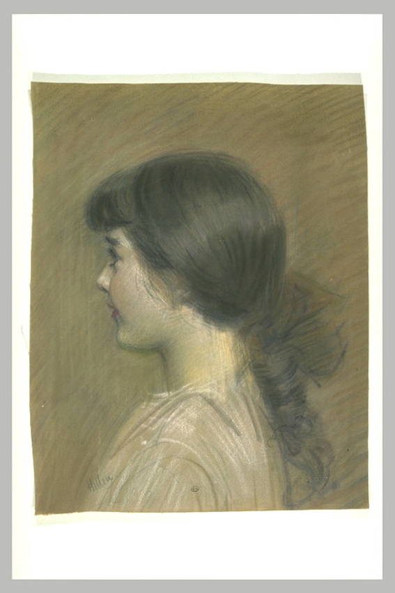 Portrait de Paulette jeune fille, en buste, de profil - Paul Helleu ...