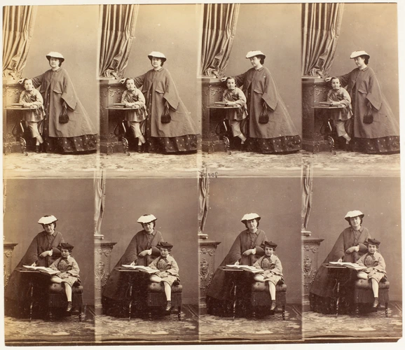 Mme Madeleine Brohan et son fils en huit poses, ensemble - André ...