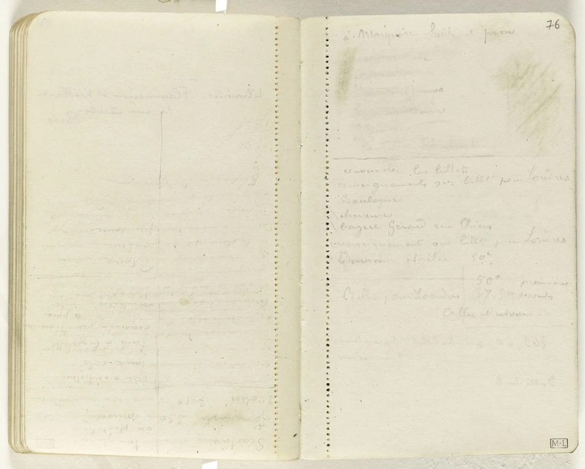 Annotations manuscrites - Jean Hugues | Musée d'Orsay