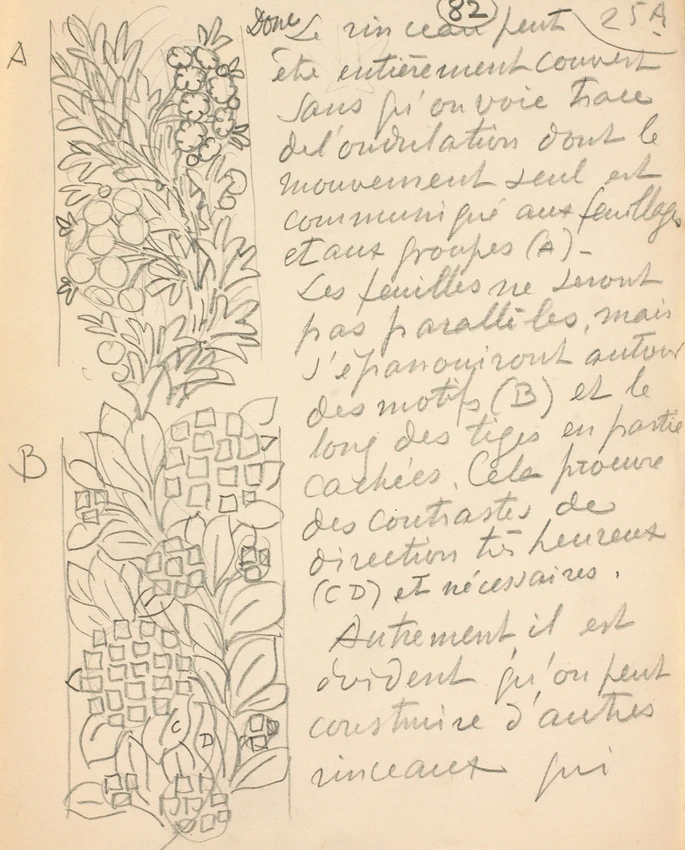 Schéma de composition florale pour des rinceaux et frises - Eugène ...