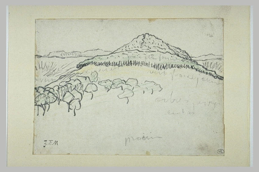 Paysage dominé par une butte - Jean-François Millet | Musée d'Orsay