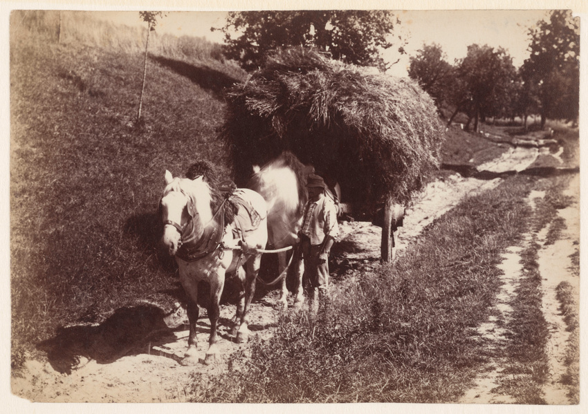 Deux chevaux tirant une charrette - Constant-Alexandre Famin | Musée d ...