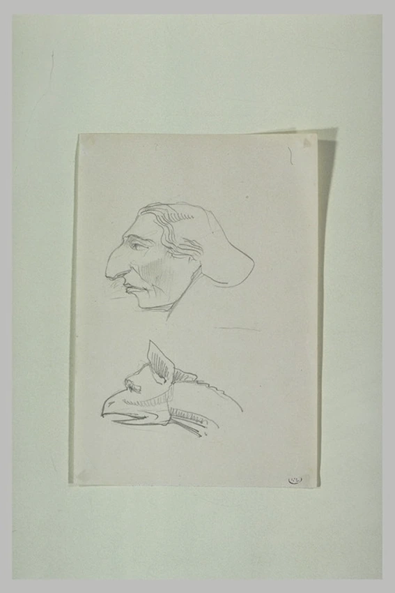 Tête d'homme au nez crochu et gargouille - Eugène Viollet-le-Duc ...