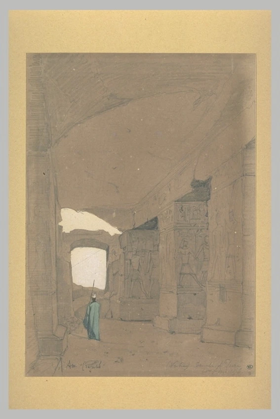 Le temple de Derri, en Nubie - Louis Amable Crapelet | Musée d'Orsay